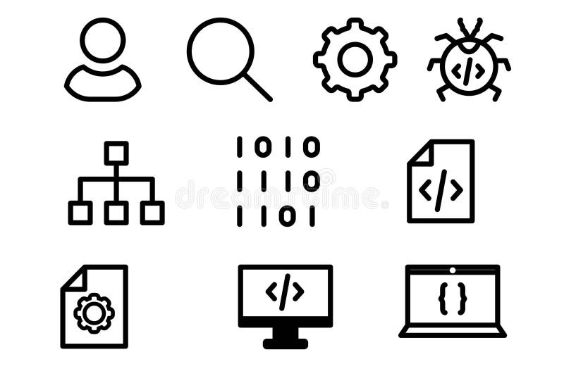 Computer Programming Icon Set Coding Software Web Developer Related