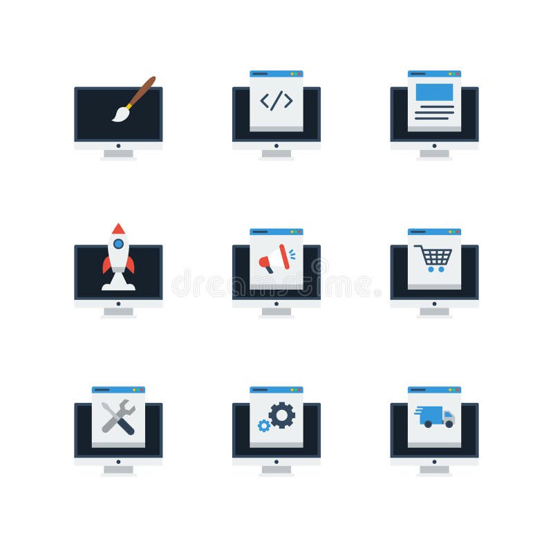 Computer Programming Icons Set Programmer Developer Stock Circle Line ... Computer Programming Icons Set Programmer Developer Stock Circle Line ...