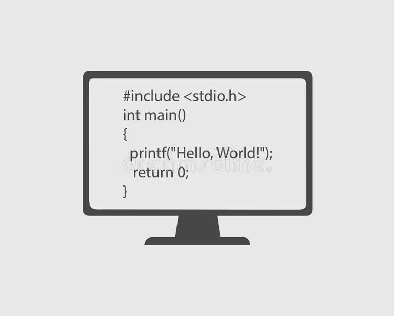C Program Code Blue Text Background Stock Illustrations 33 C Program