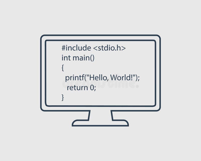 Computer Programming Language Colorful Button Icon. Hello World Stock ...