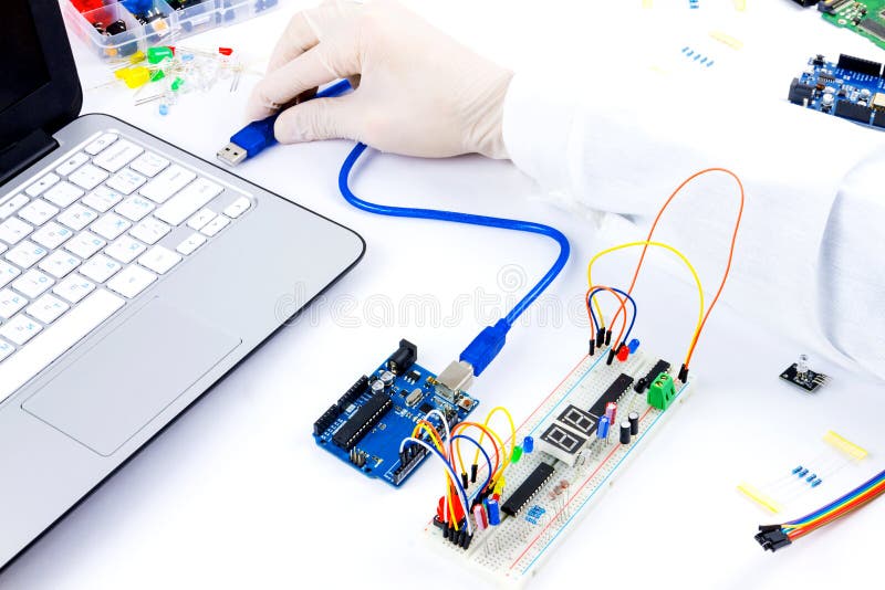 Computer Programming Microelectronics Stock Photo - Image of experiment ...