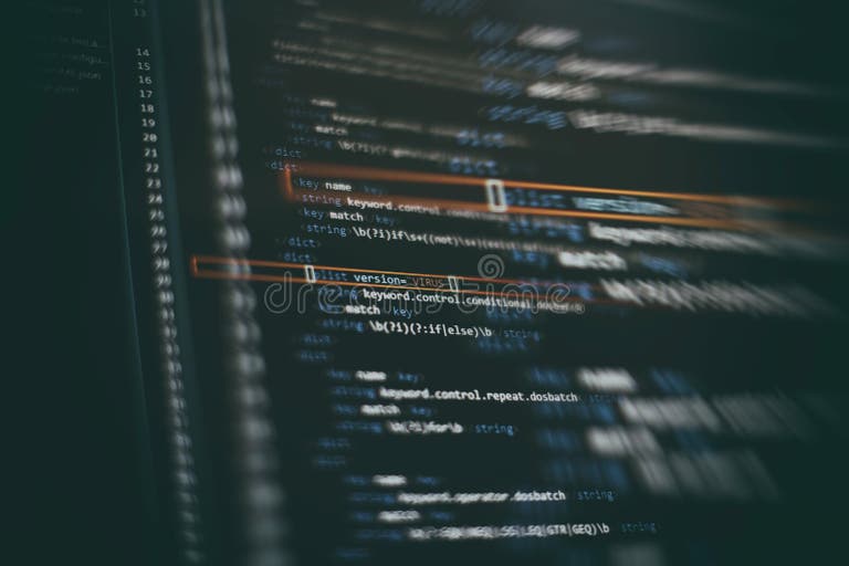 Programmer Developer Screen, Web App Coding. Script on Computer. Modern ...