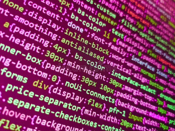 Computer Programming Source Code. HTML5 Concept Macro Backdrop in Warm Colors. RNN Neural ...