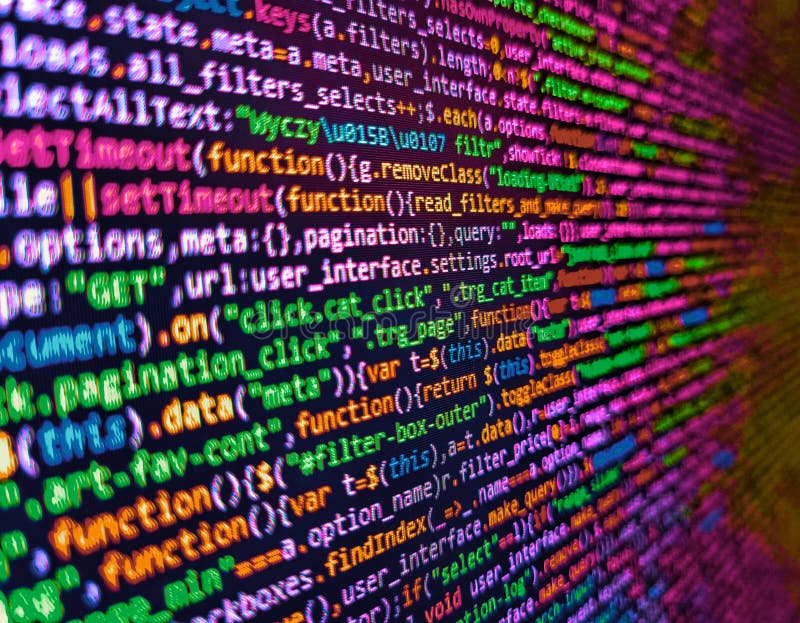 Computer Programming Source Code Writing Programming Functions On Laptop Html5 Concept Macro