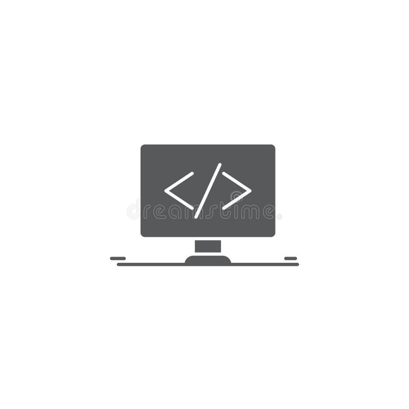 Computer Programming Vector Icon Symbol Isolated on White Background ...