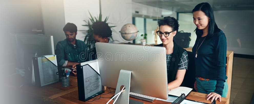 Computer, Programming or Web Development with Business People in Office ...