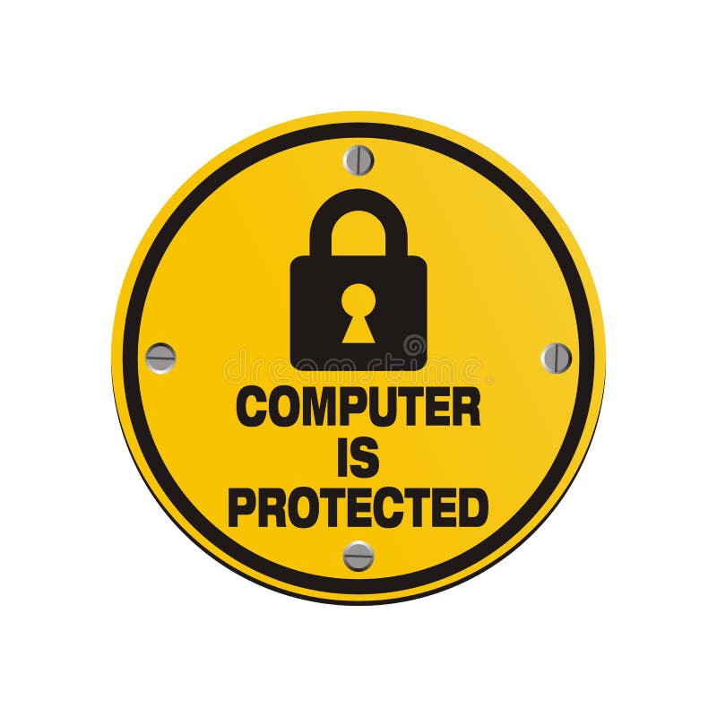 Password Protected - Shield Signs Stock Illustration - Illustration of ...