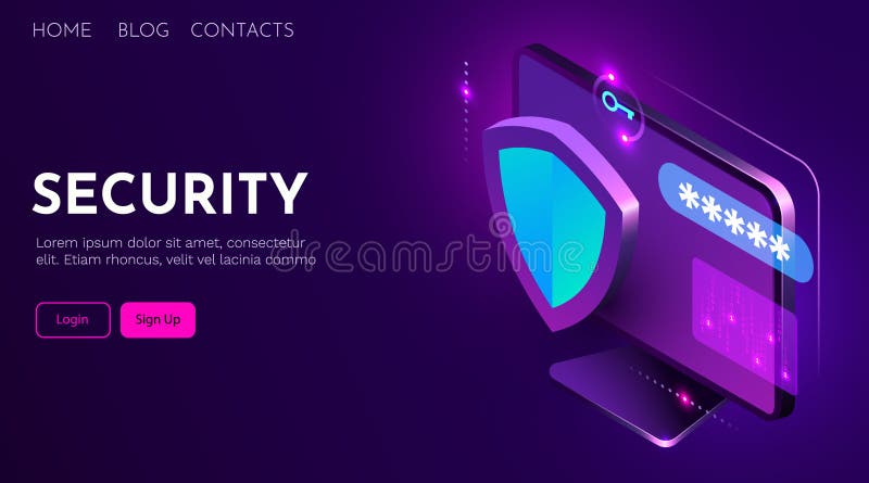 Computer Protected by a Shield. the Concept of Information Protection ...