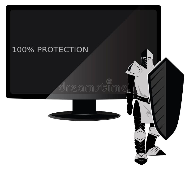 Computer protection stock vector. Illustration of threat - 37711233