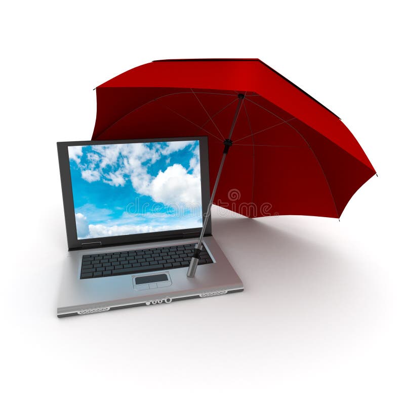 Computer protection stock photo. Image of secure, umbrella - 42976100