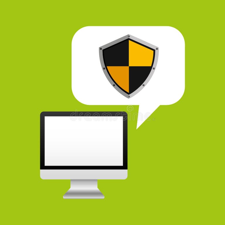 Computer Protection Shield Sign Icon Design Stock Vector - Illustration ...