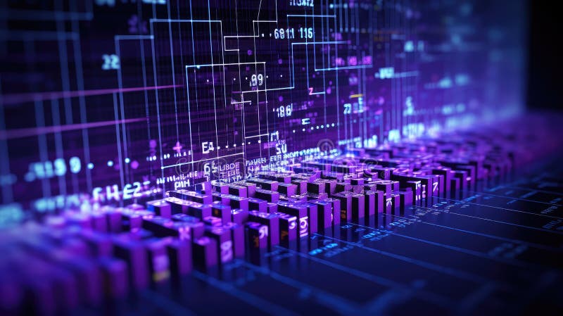 Computer purple data stock illustration. Illustration of metrics ...