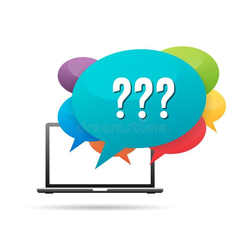 Computer Questions stock vector. Illustration of design - 46116966