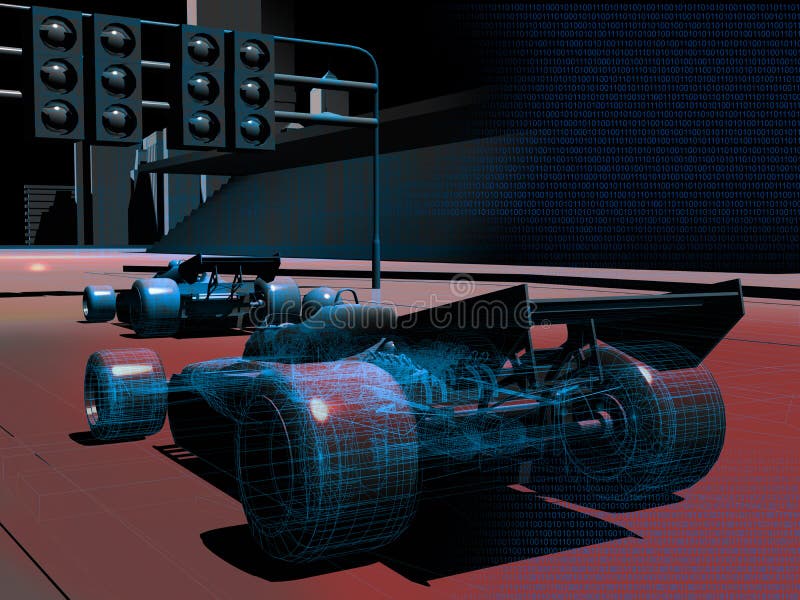 Computer racing cars stock illustration. Illustration of computer ...