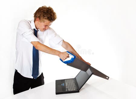 Computer rage stock image. Image of angered, damaging - 16109719