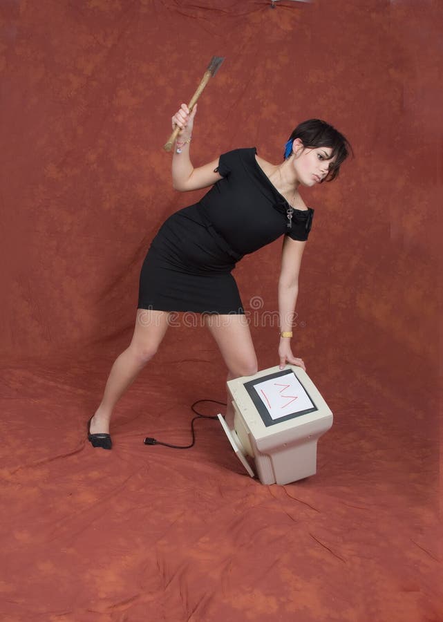 Computer rage stock photo. Image of damaged, annoyance - 16109340