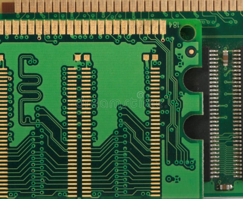 Macro of Computer RAM Memory Card Stock Photo - Image of integrated ...