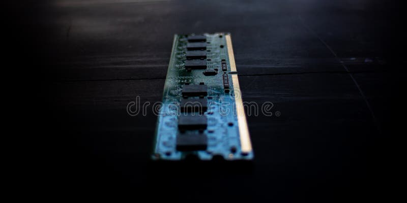 Computer RAM Memory in Low Light Stock Image - Image of bright, black ...