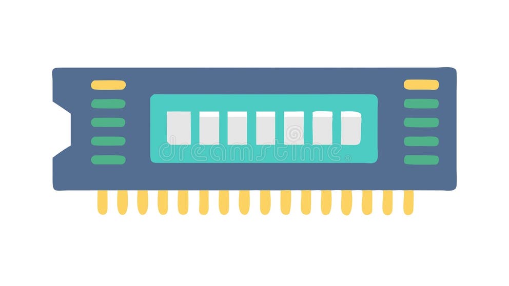 Computer RAM Memory Module Vector Icon, Vector Design Generative AI ...
