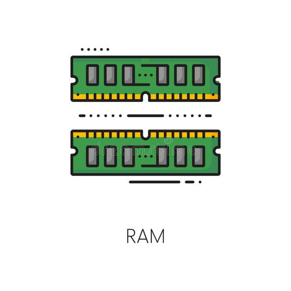 Computer RAM Memory Software Color Line Icon Stock Vector - Illustration of access, icon: 324565726