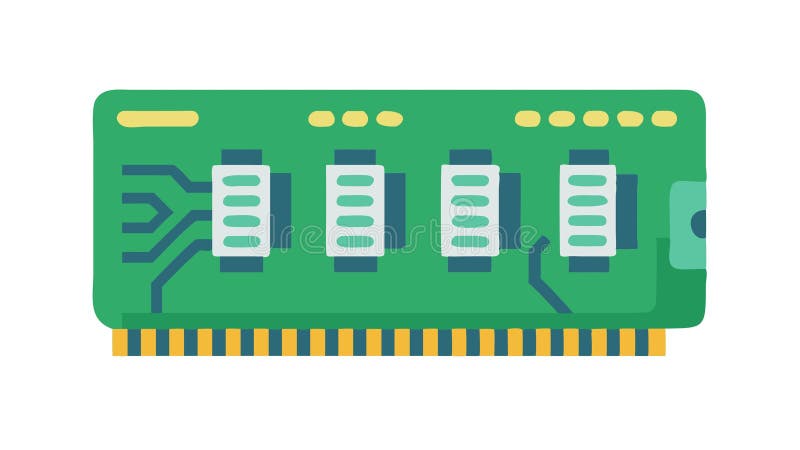 Computer RAM Module Circuit. Memory and Storage Icon, Vector Design ...