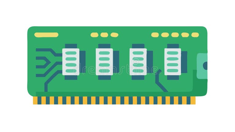 Computer RAM Module Circuit. Memory and Storage Icon, Vector Design ...