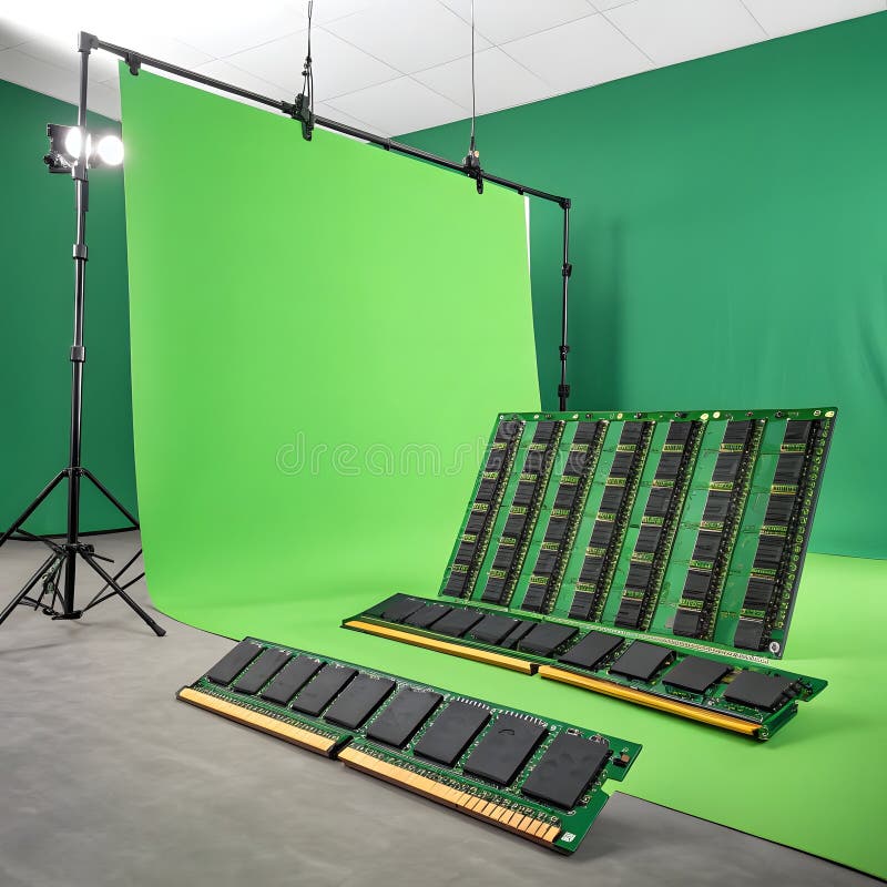 Computer Ram Modules on a Green Screen Studio Background Stock Image - Image of stick ...