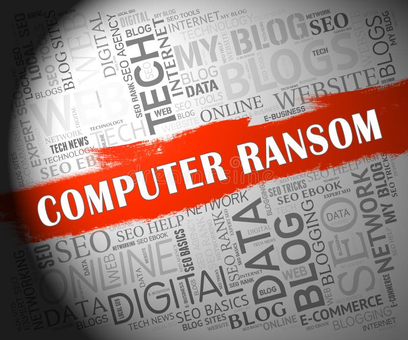 Computer Ransom Malicious Cyber Attack 2d Illustration Stock ...