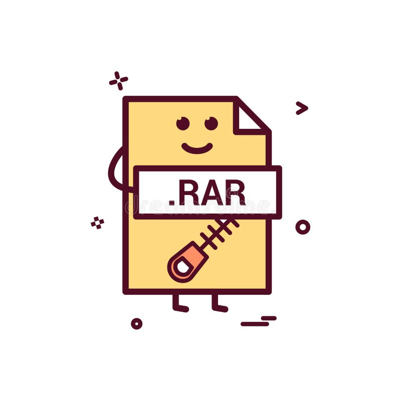 Computer Rar File Format Type Icon Vector Design Stock Vector ...