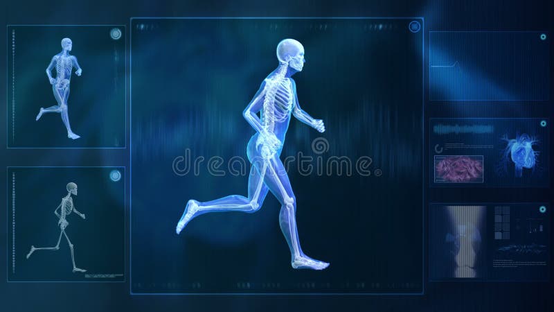 Computer X-raying Human Body Stock Video - Video of blue, body: 74025733