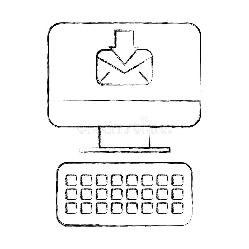 Computer Receiving Email Message Digital Stock Illustration ...