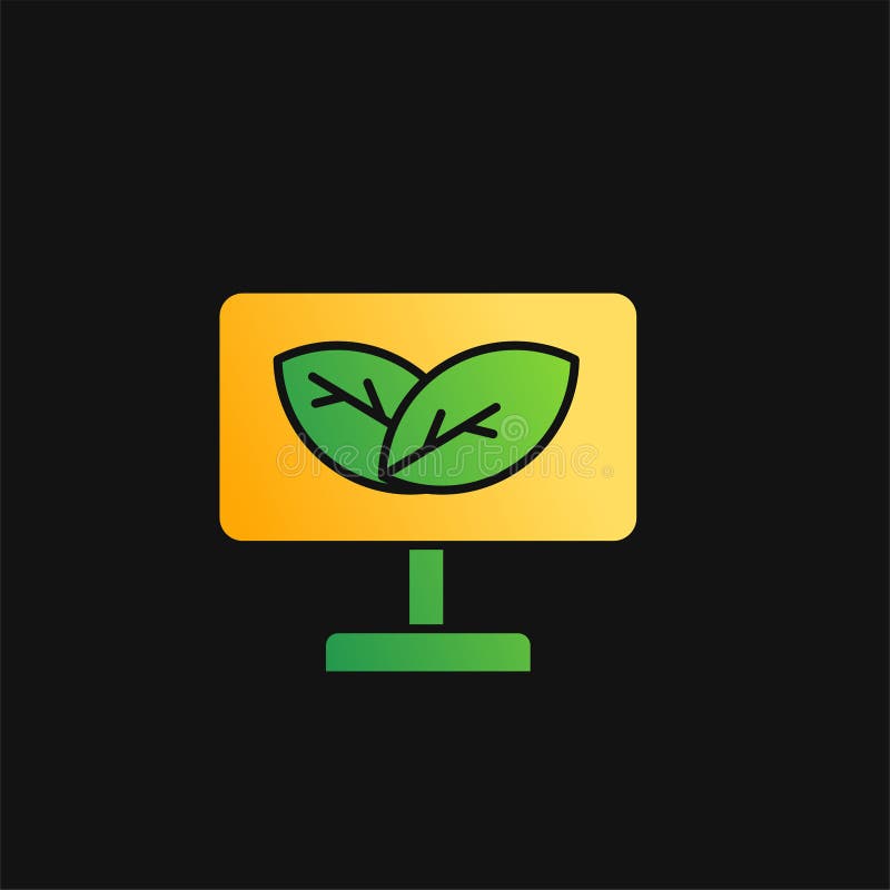 Computer from Recycle Materials and Leaf Icon Solid Gradient. Gradient ...