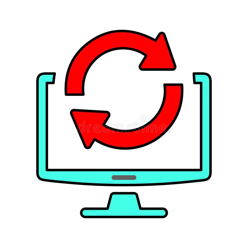Computer Refresh Icon stock illustration. Illustration of link - 298465688