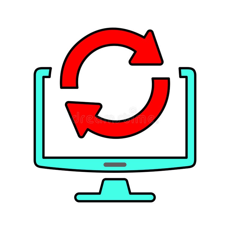 Computer Refresh Icon stock illustration. Illustration of link - 298465688