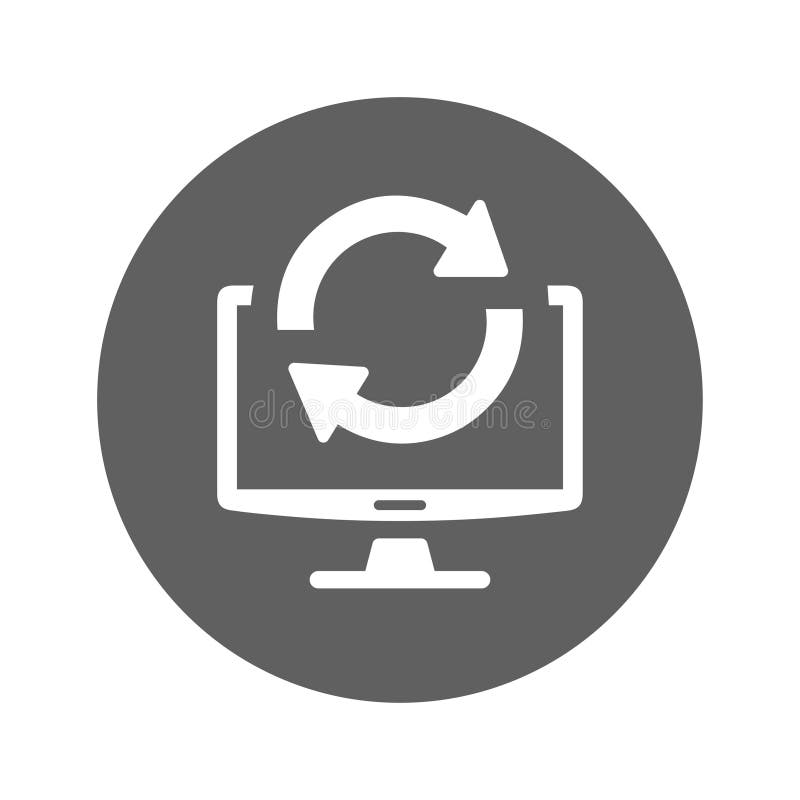 Computer Refresh Icon stock illustration. Illustration of online ...