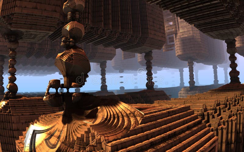 Computer Rendered Virtual Scenery Stock Illustration - Illustration of ...