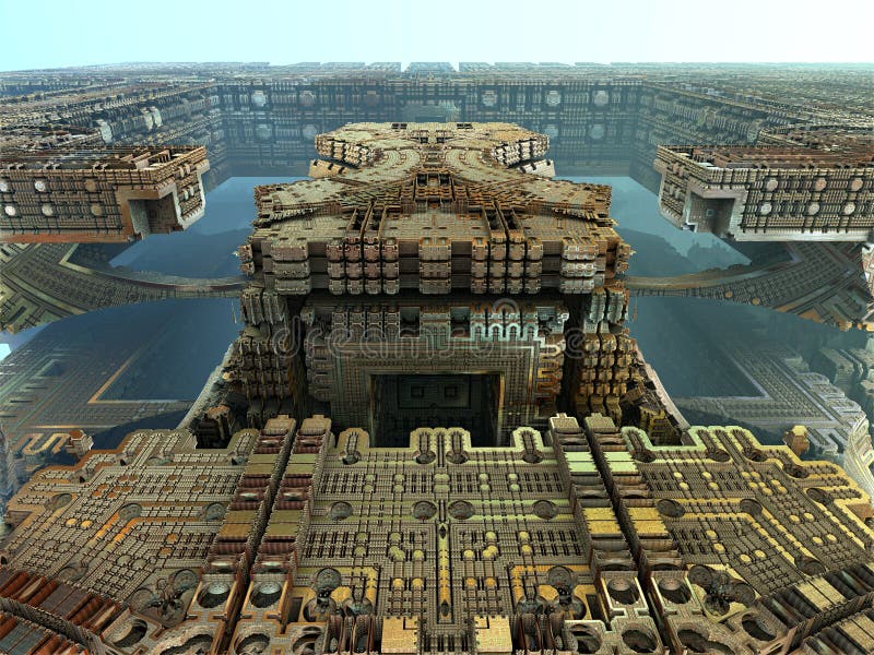 Computer Rendered Virtual Scenery Stock Illustration - Illustration of ...