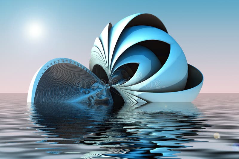 Computer Rendered Virtual Scenery Stock Illustration - Illustration of ...