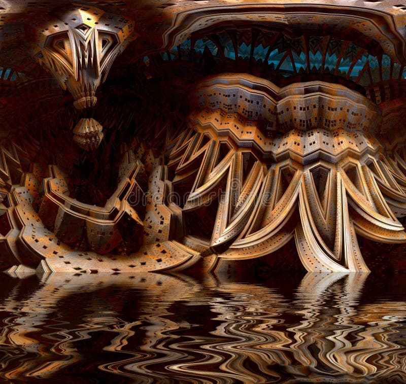 Computer Rendered Virtual Scenery Stock Illustration - Illustration of ...