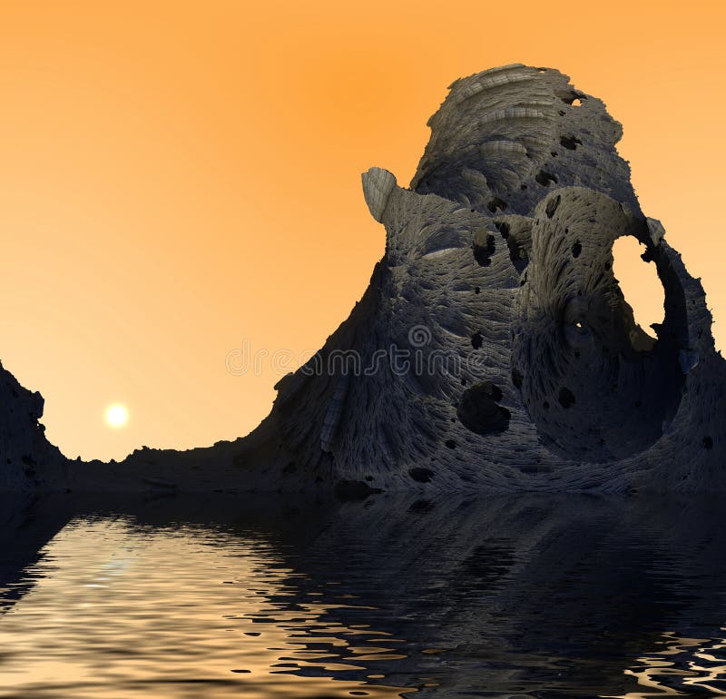 Computer Rendered Virtual Scenery Stock Illustration - Illustration of ...