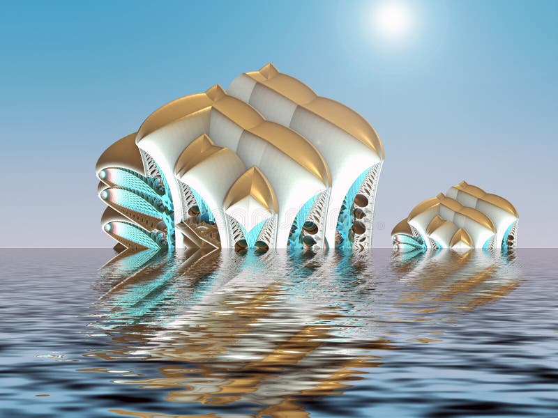 Computer Rendered Virtual Scenery Stock Illustration - Illustration of ...