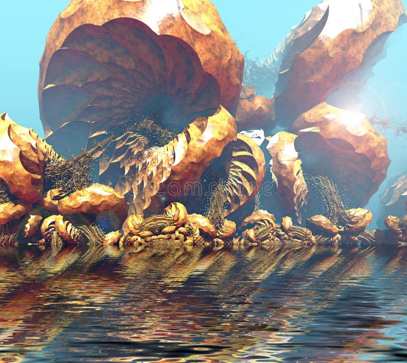 Computer Rendered Virtual Scenery Stock Illustration - Illustration of ...