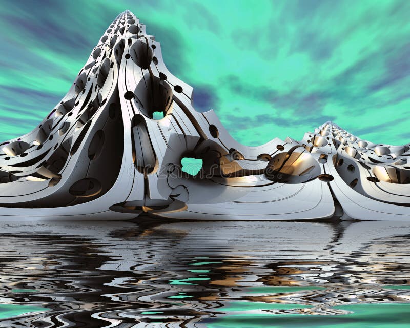 Computer Rendered Virtual Scenery Stock Illustration - Illustration of ...