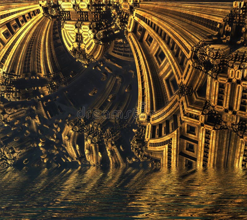 Computer Rendered Virtual Scenery Stock Illustration - Illustration of ...