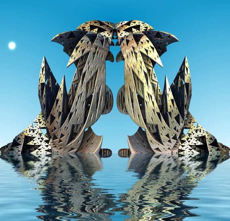 Computer Rendered Virtual Scenery Stock Illustration - Illustration of ...