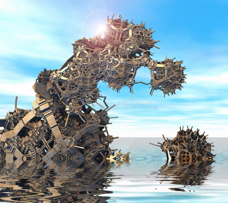 Computer Rendered Virtual Scenery Stock Illustration - Illustration of ...