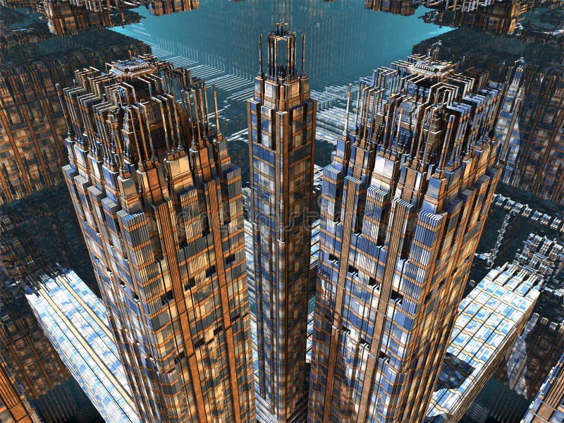 Computer Rendered Virtual Scenery Stock Illustration - Illustration of ...