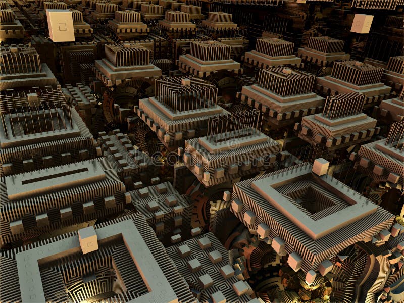 Computer Rendered Virtual Scenery Stock Illustration - Illustration of ...