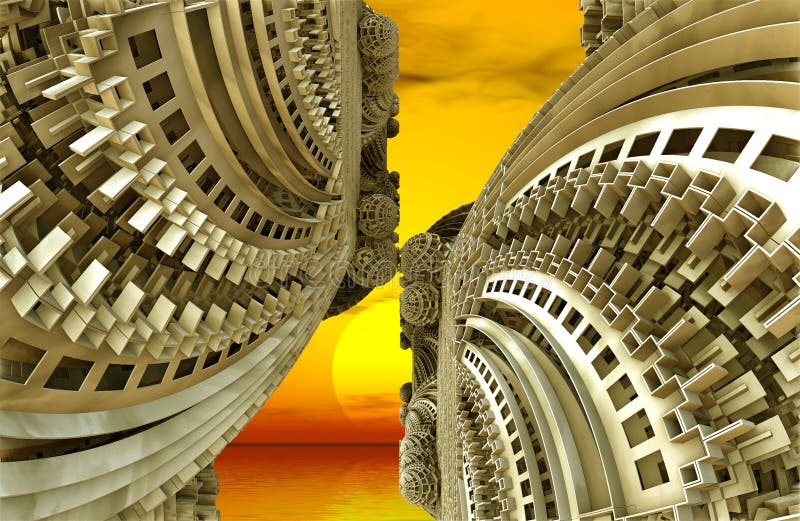 Computer Rendered Virtual Scenery Stock Illustration - Illustration of ...