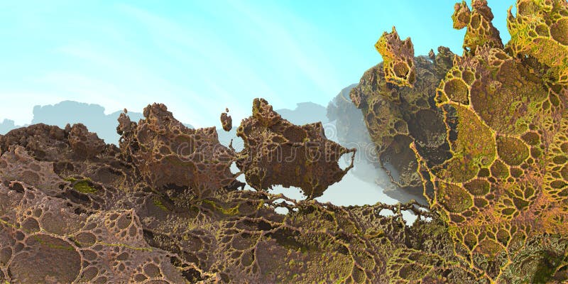 Computer Rendered Virtual Scenery Stock Illustration - Illustration of ...